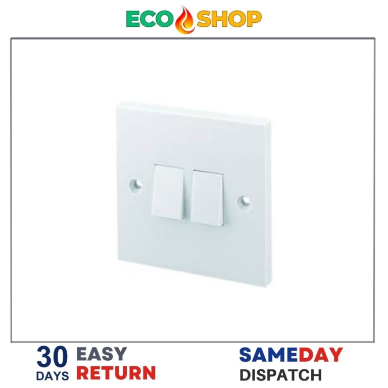 Standard Double Light Switch (2-Gang) | UK Trade