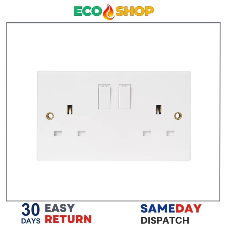 Elpine Double Switched Wall Power Socket | UK Trade